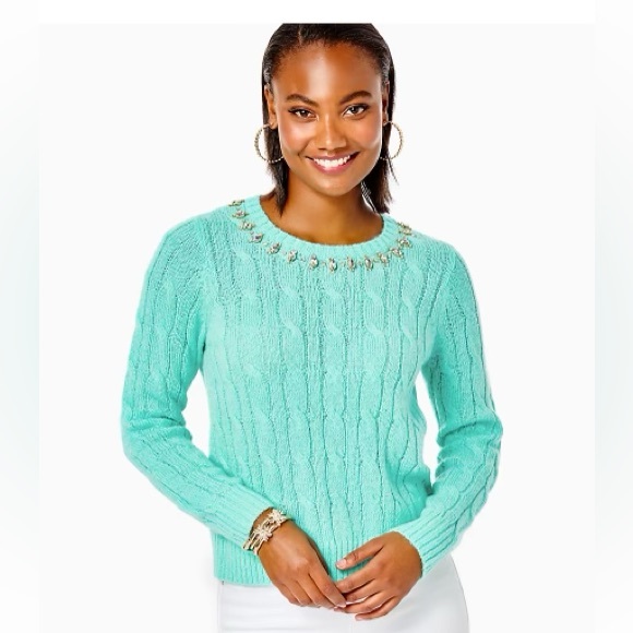Lilly Pulitzer | Sweaters | Lilly Pulitzer Crystal Embellished Ls Full ...